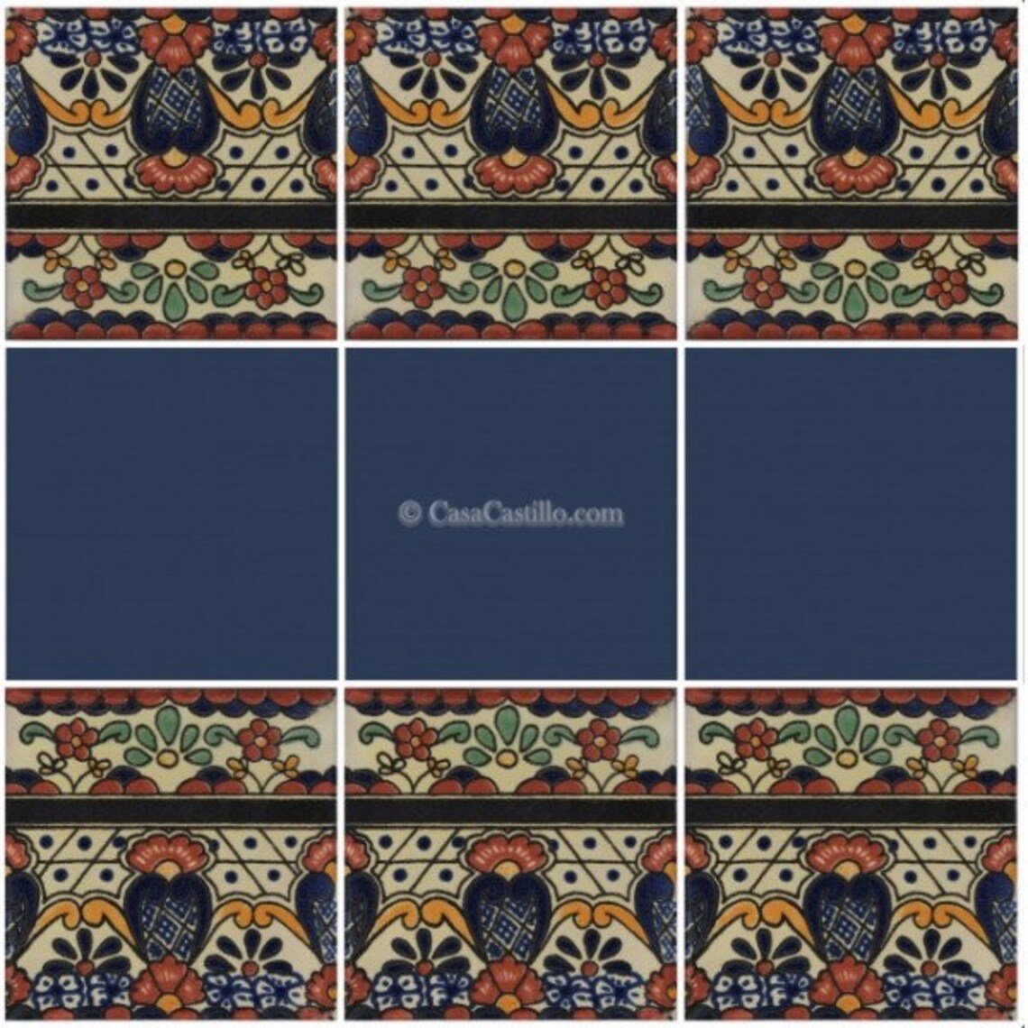 Mexican Talavera Ceramic Tiles Border Handcrafted Hacienda | Etsy