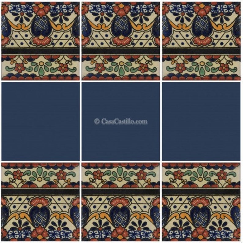 Mexican Talavera Ceramic Tiles Border Handcrafted - Hacienda - (you ...