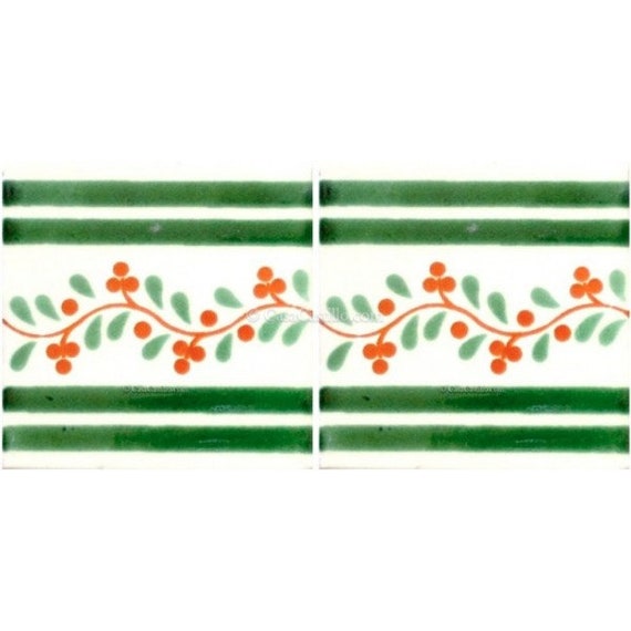 Mexican Talavera Ceramic Tiles Border Handcrafted Trevijano | Etsy