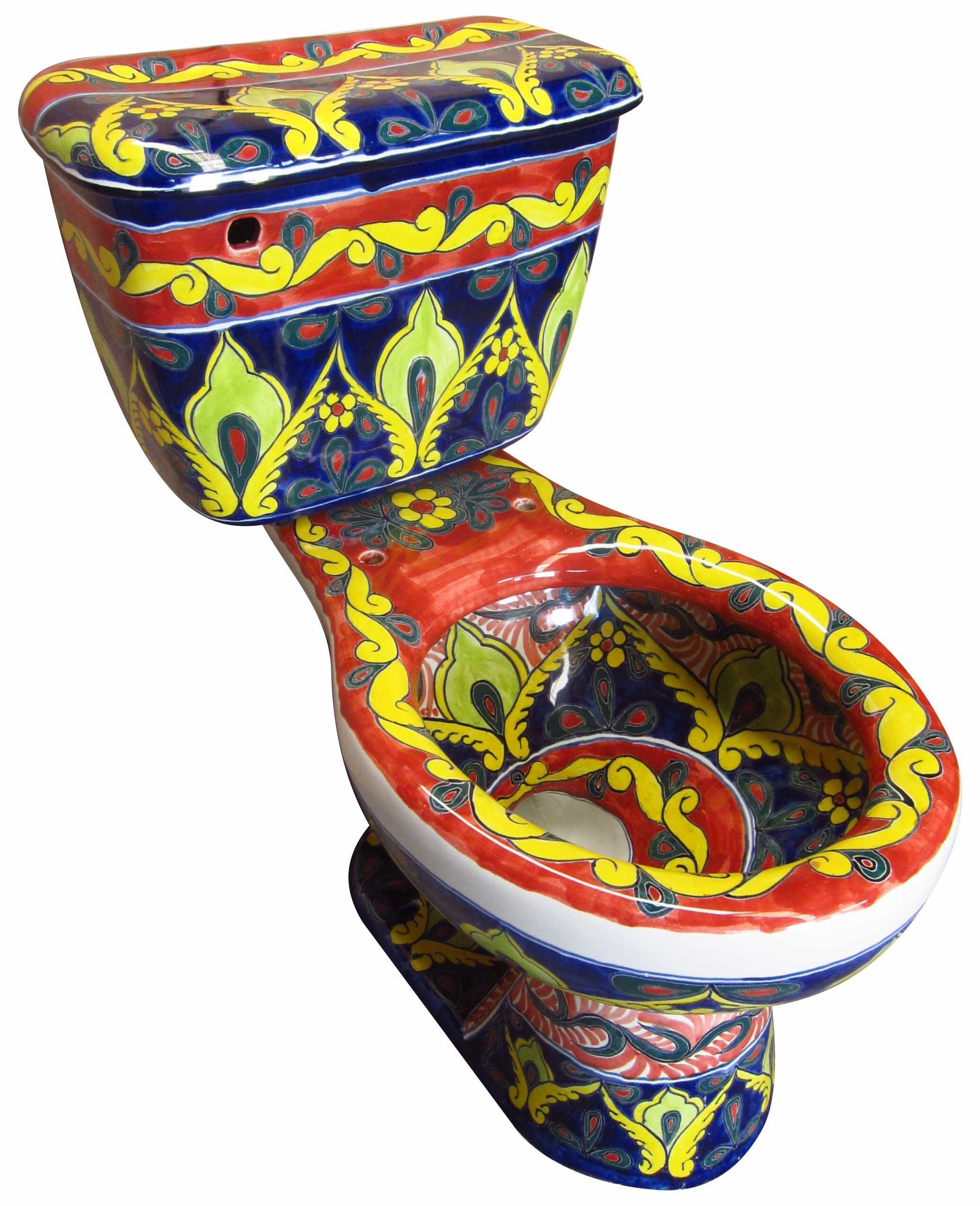 Mexican Talavera Ceramic Toilet Hand Painted Sonora - Etsy