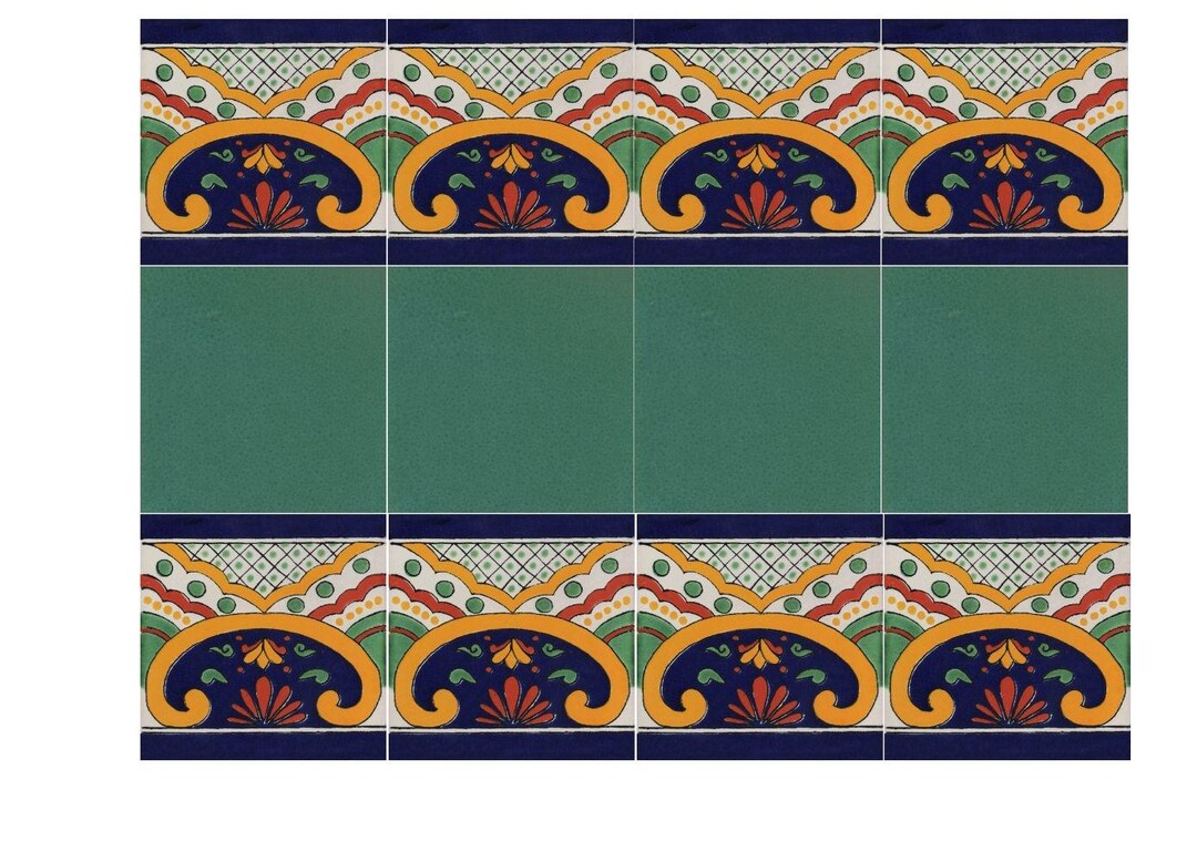 Mexican Talavera Ceramic Tiles Border Handcrafted - Saucillo - (you ...