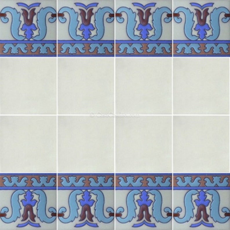 Keramik High Relief Border Fliesen handgefertigt Fuenlabrada - Etsy.de