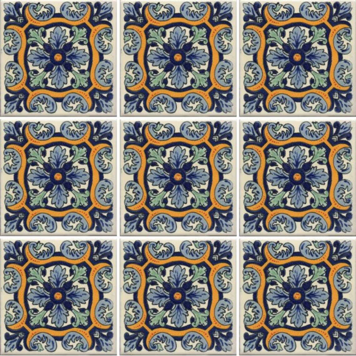 POOL TILES Mexican Talavera Ceramic Frost Proof Handcrafted Tiles ...