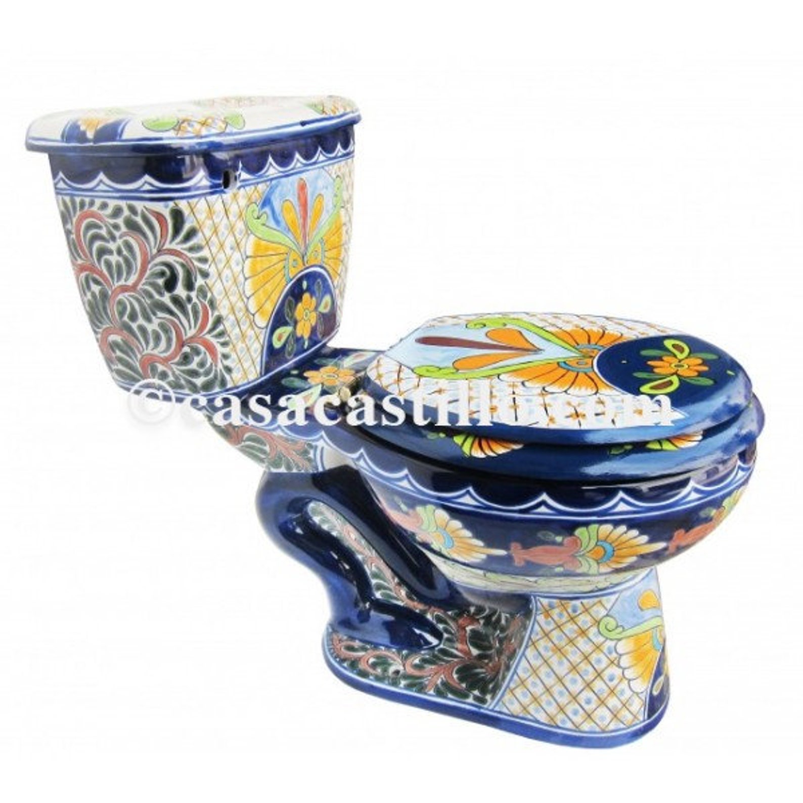 Mexican Talavera Ceramic Toilet Hand Painted Vallarta | Etsy