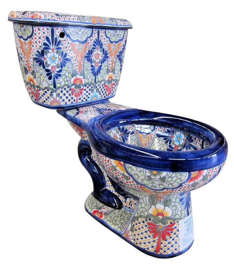 Mexican Talavera Ceramic Toilet Hand Painted San Miguel - Etsy