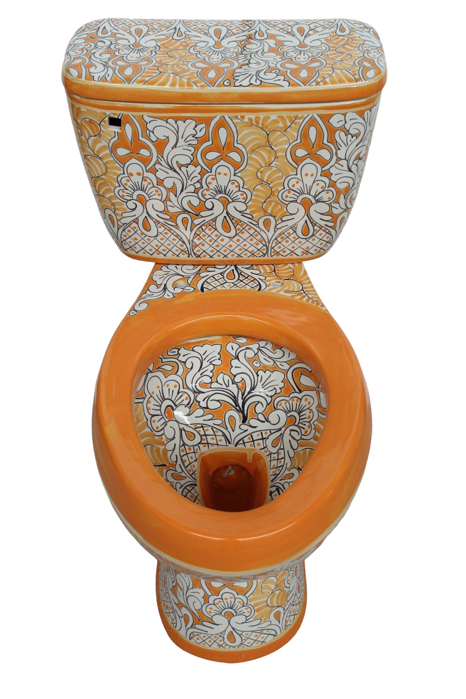 Mexican Toilet ELONGATED Comfort Height Hand Painted Acapulco Oro - Etsy