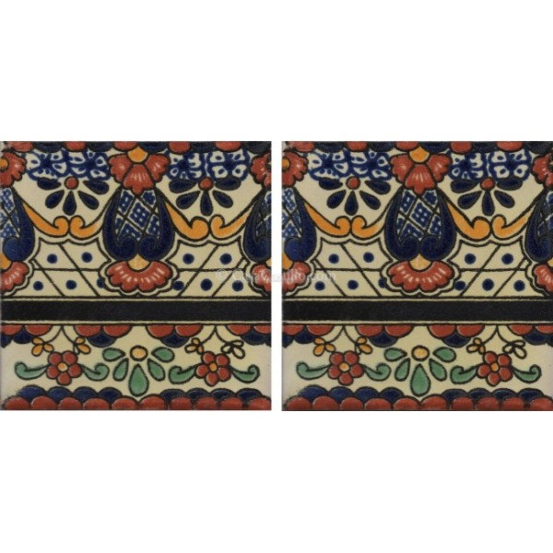 Mexican Talavera Ceramic Tiles Border Handcrafted - Hacienda - (you ...