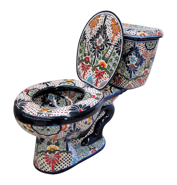 Mexican Talavera Ceramic Toilet Hand Painted San Miguel - Etsy