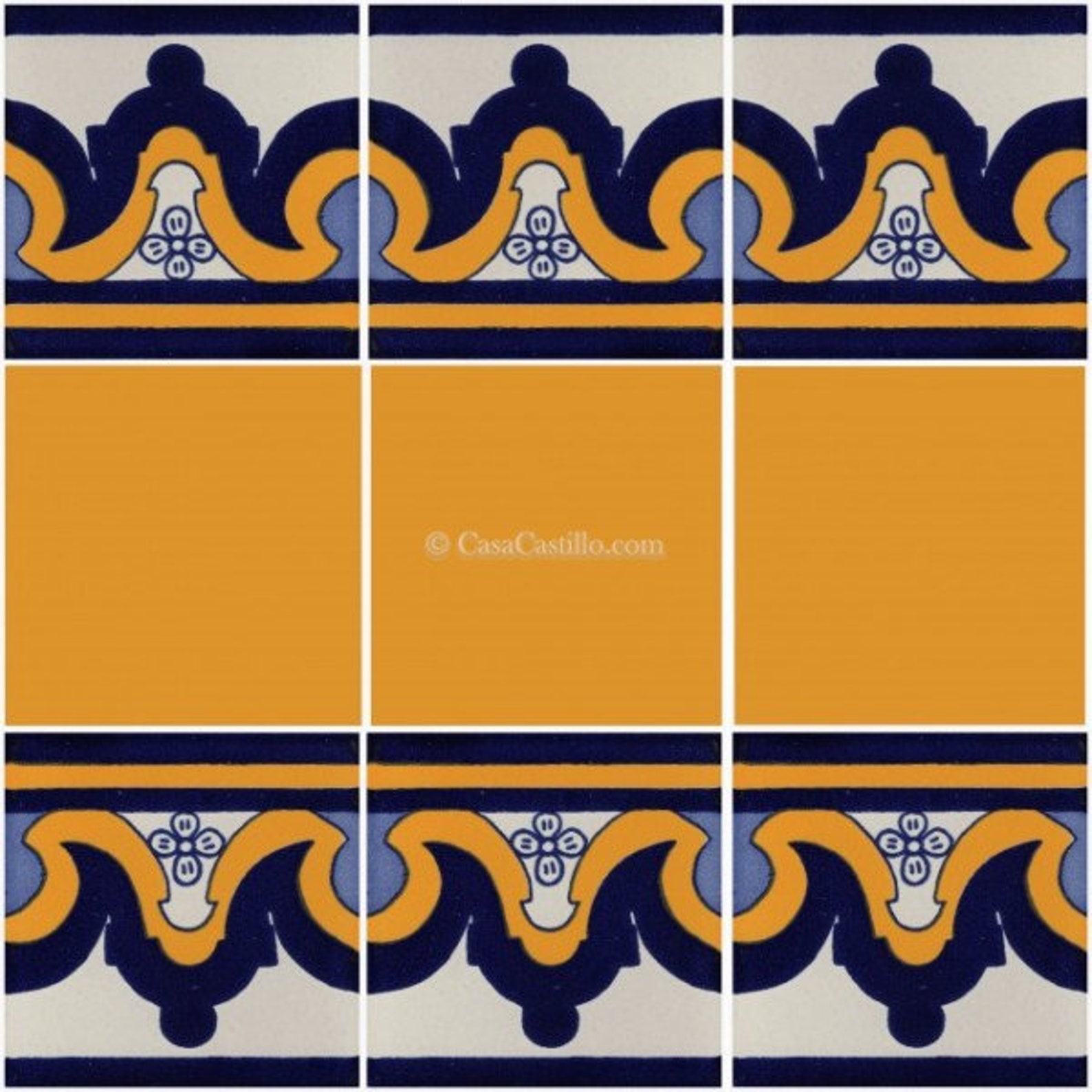 Mexican Talavera Ceramic Tiles Border Handcrafted Abasolo - Etsy