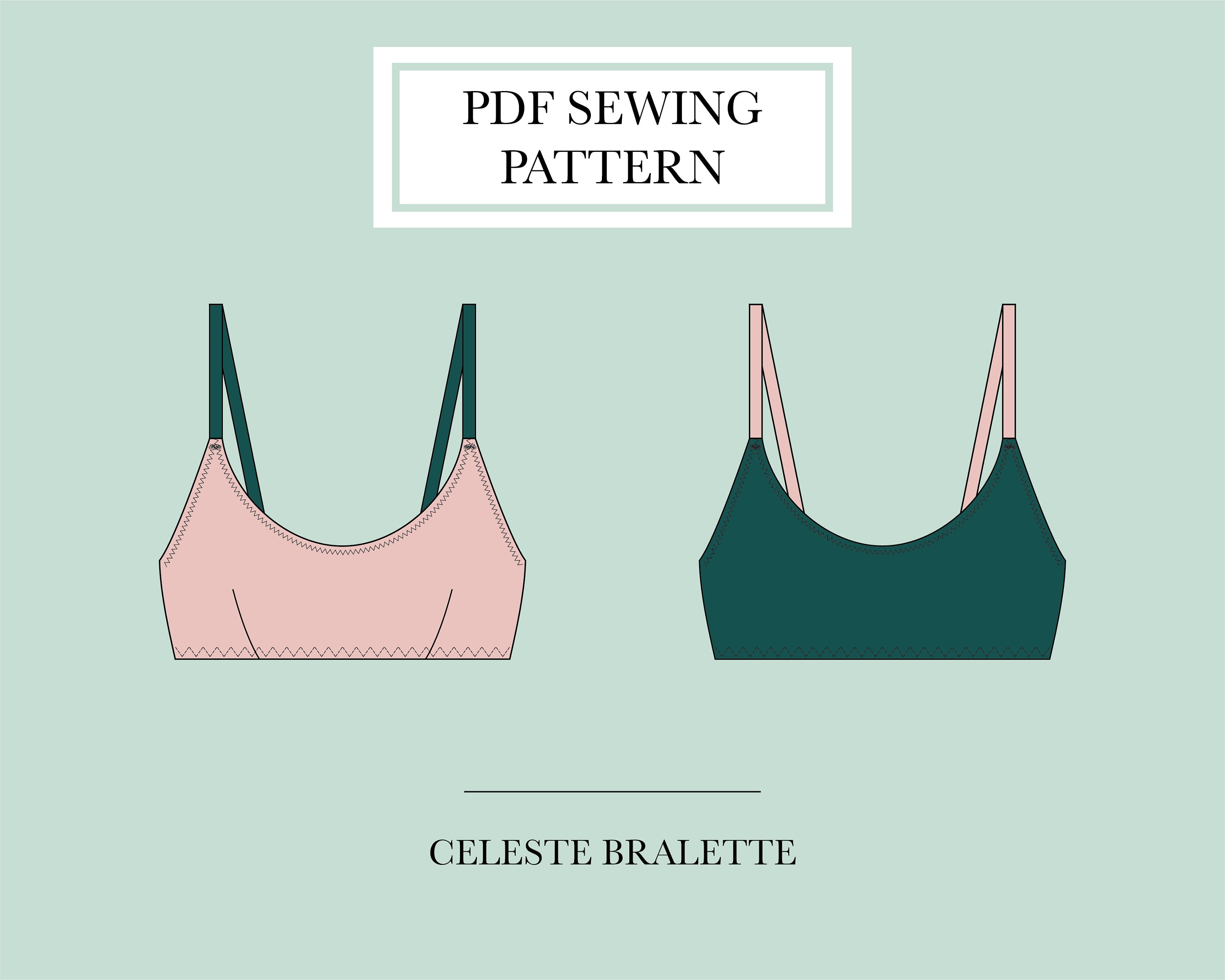 Bralette PDF Sewing Pattern Download Two Soft Bra Patterns - Etsy