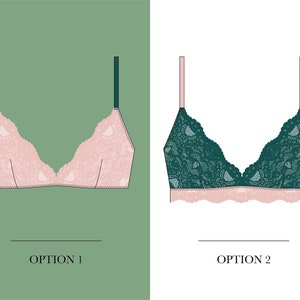 Esty Lace Bralette Sewing Pattern | Download Triangle Soft Bra Pattern ...