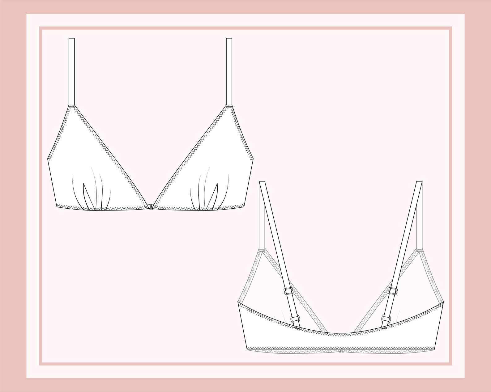 Betty Bralette Sewing Pattern Download for Gathered Triangle Bra | PDF ...