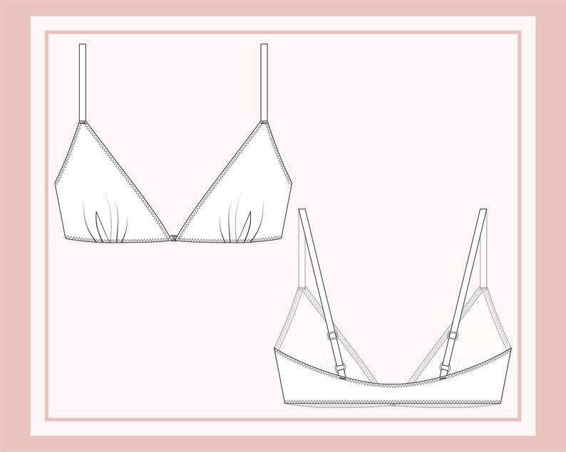 Betty Bralette Sewing Pattern Download for Gathered Triangle Bra | PDF ...