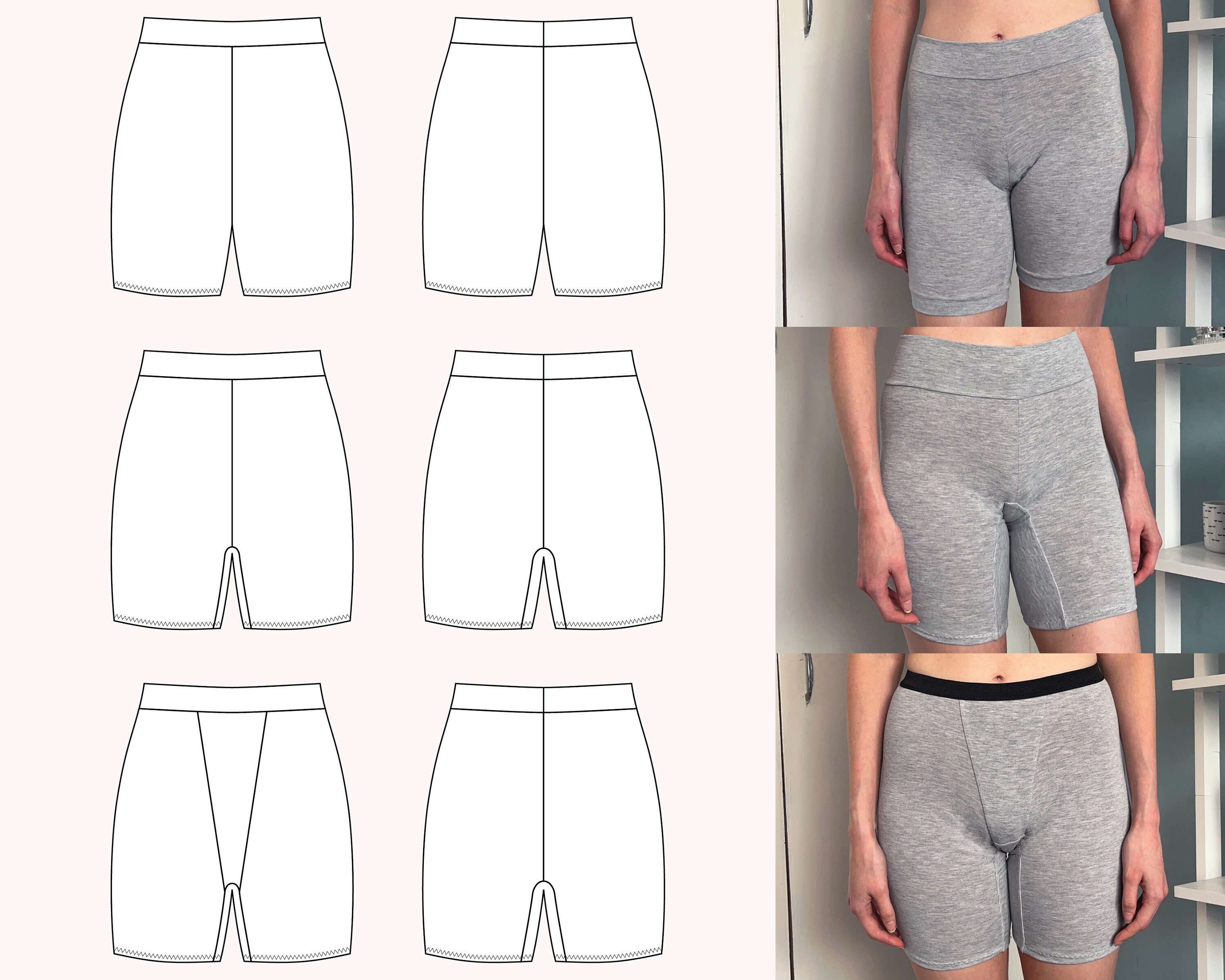 Three Biker Shorts Sewing Pattern Boxerbrief Style Knickers Download ...
