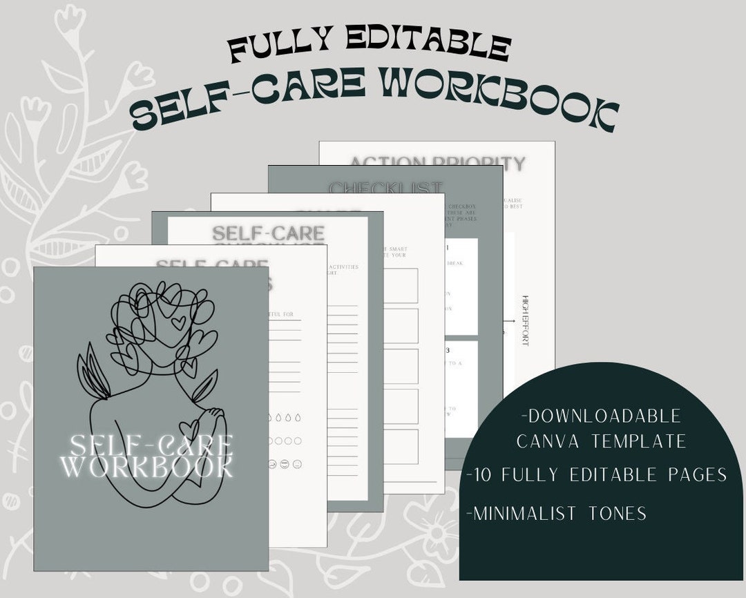 Self Care Digital Workbook, Journal for Stress Relief, Self-care ...