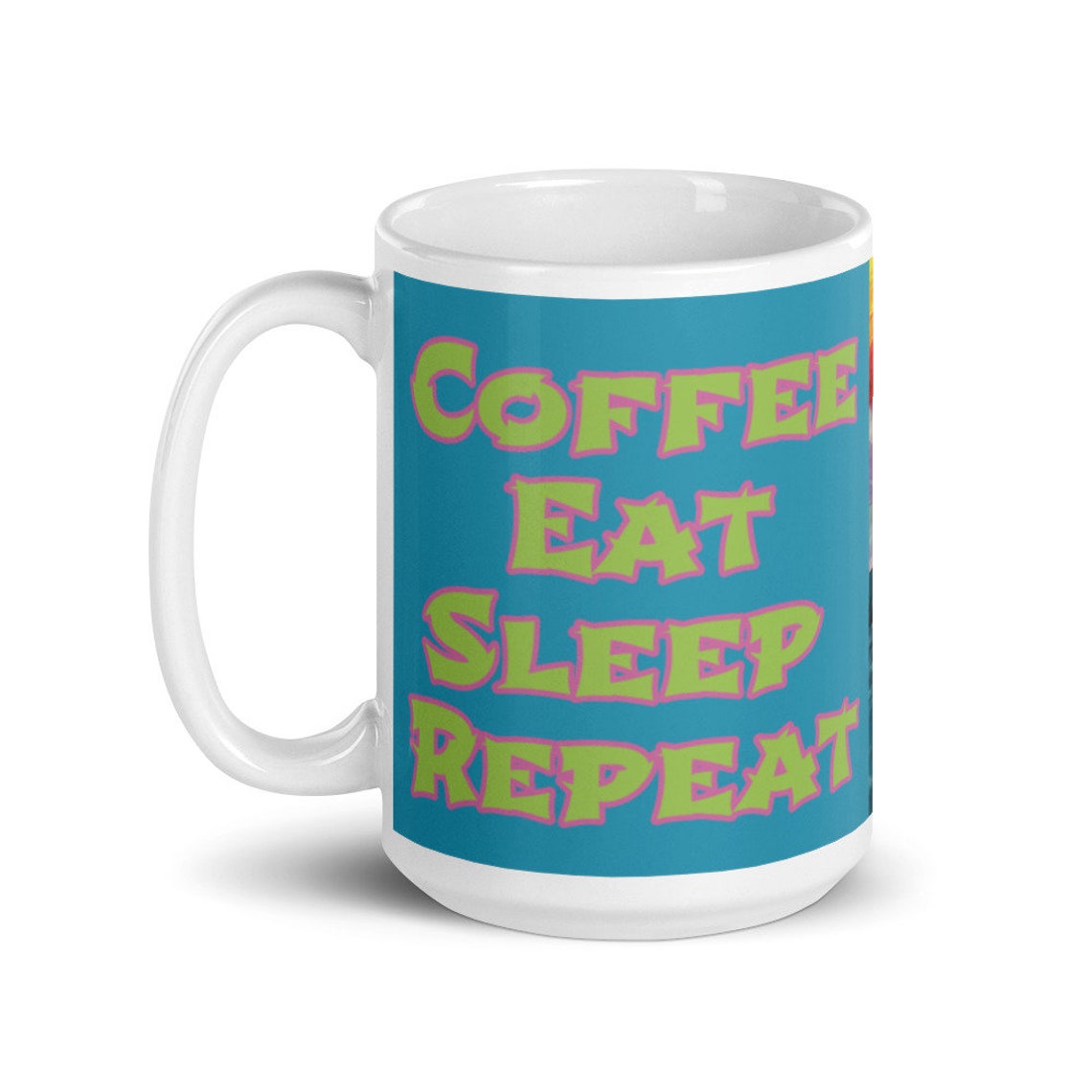 Large Mug Coffee Eat Sleep Repeat - Etsy