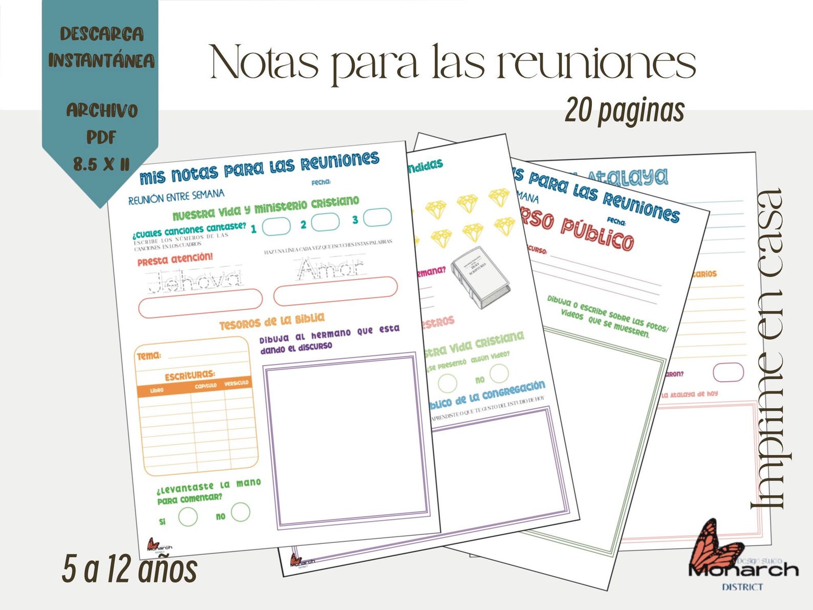Spanish Meeting Notes for Kids 5-12 (digital Download) - Etsy