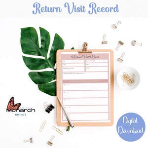 Return Visit Record Sheets, JW, 3 Colours. JW Stationary - Etsy