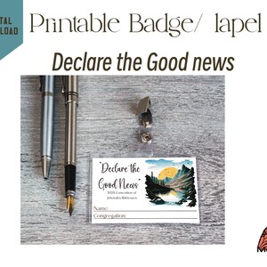 ENGLISH Lapel Badge for the 2024convention declare the Good News Jw ...