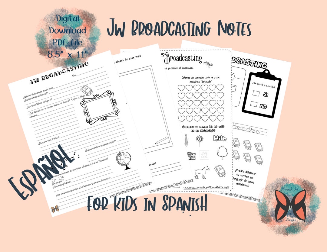 Spanish Broadcasting Worksheets: JW Kids Activities (PDF) - Etsy