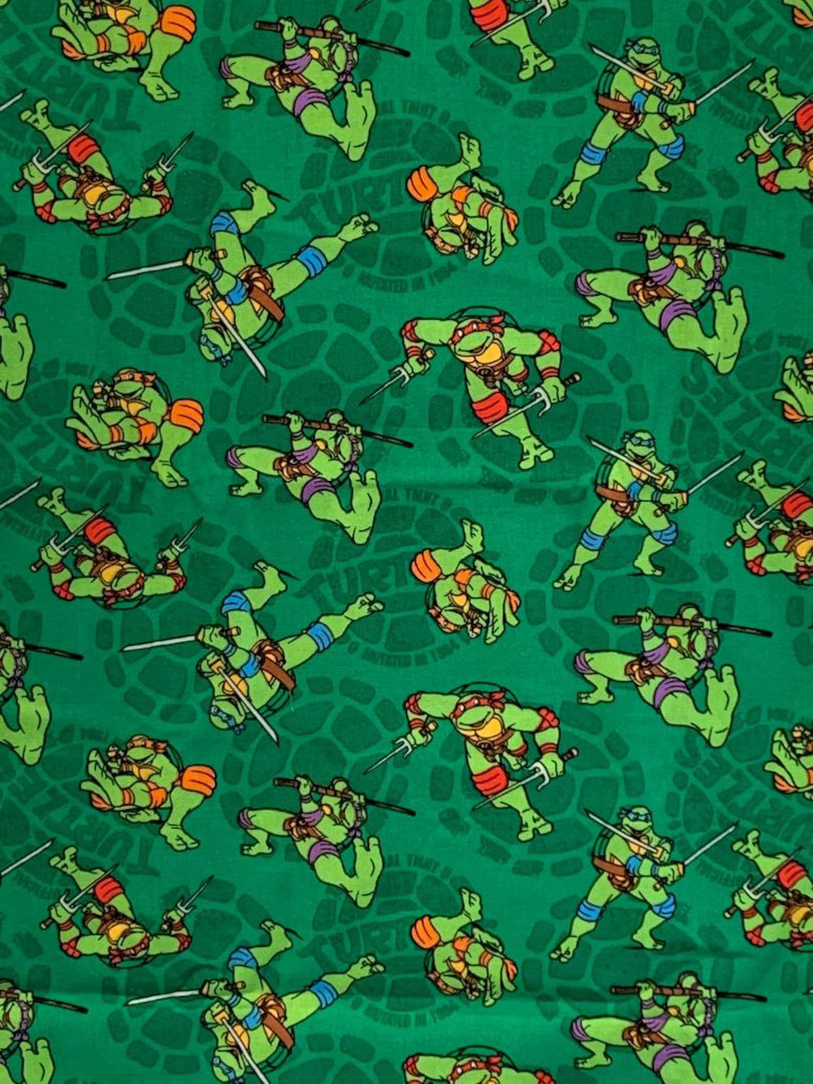 Teenage Mutant Ninja Turtle Fabric Panel New York City who Wants Pizza ...