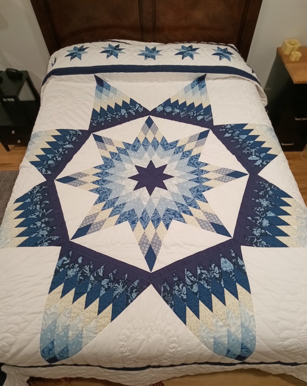 Alabama Star Amish Quilt Approx: 101" X 112" Traditional Amish Pattern ...