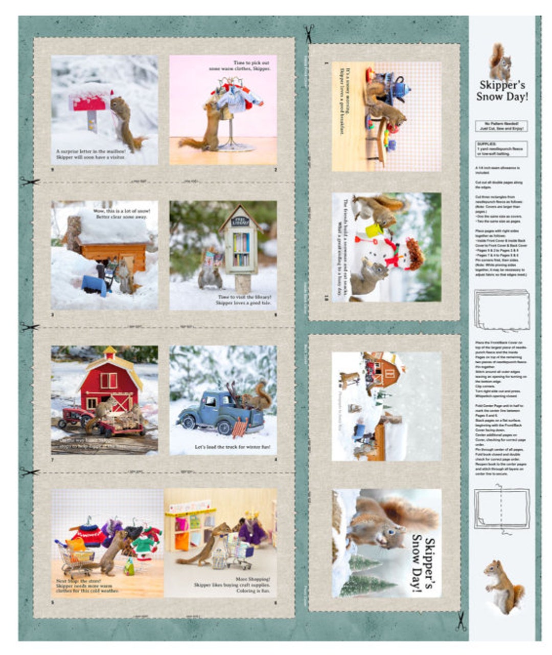The Secret Life of Squirrels II Story Book Panel Y4219-61 by Nancy Rose ...