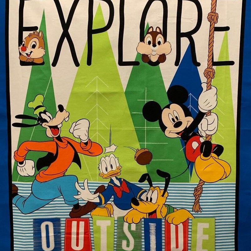 Mickey Mouse Fabric Panel - Etsy