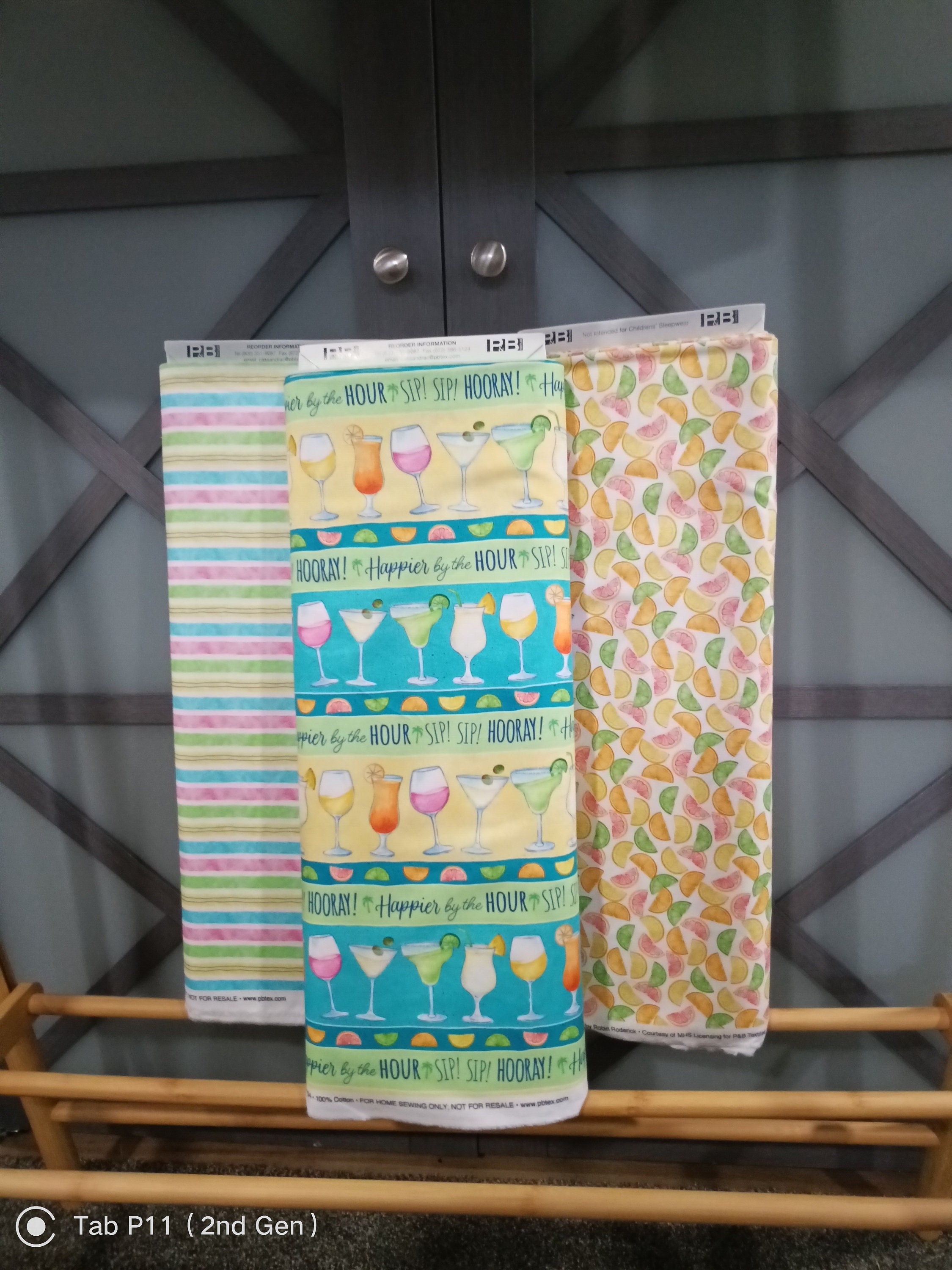 Happier by the Hour Multi Stripe Cotton Fabric by Robin Roderick for P ...