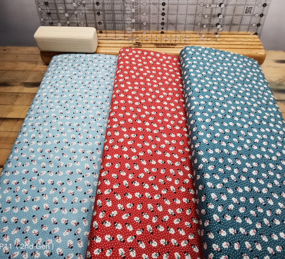 Winter in Snowtown Tiny Tossed Snowmen 1221 by Stacy West for Henry ...