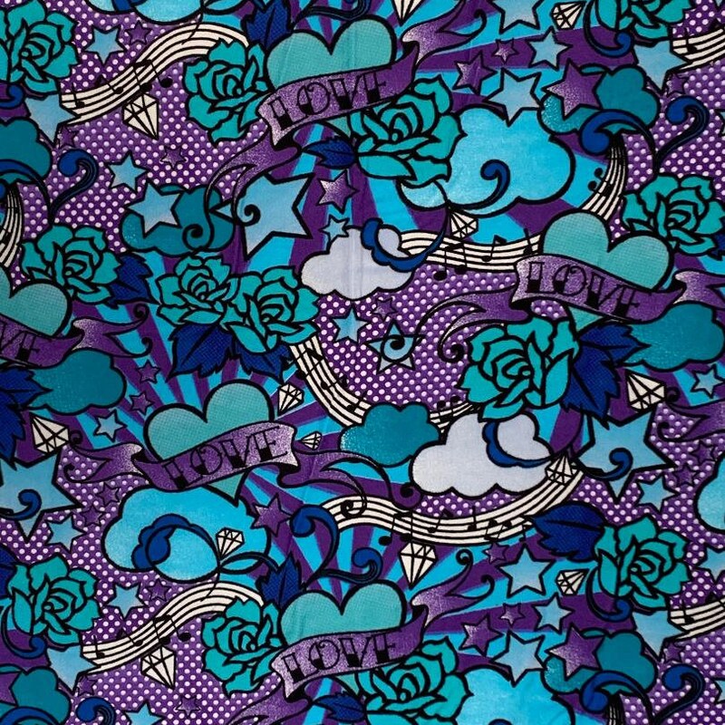 Teal Purple Fabric - Etsy