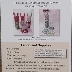 Wine Tote & Mini Basket Pattern by Bodobo Bags From Ticklegrass Designs ...