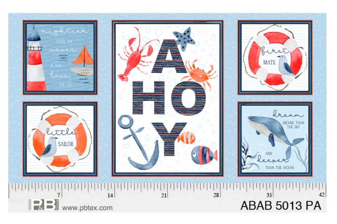 Ahoy Baby Panel by Deane Beasley Designs - DSN 05013 - PA. Perfect for ...