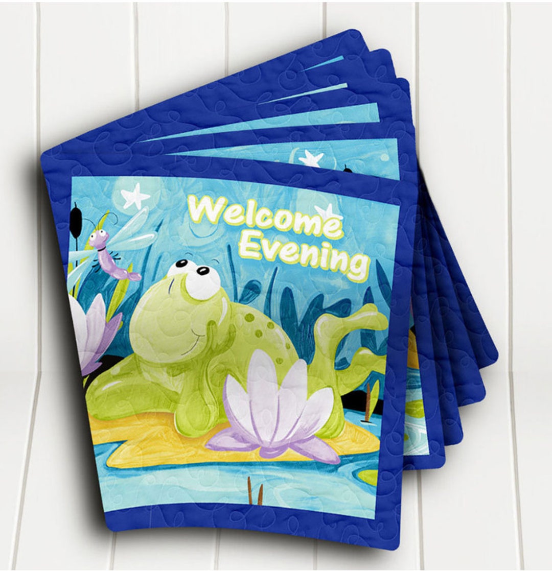 Paul's Pond Frog Storybook Panel by Susybee for Clothworks - SB20406 ...