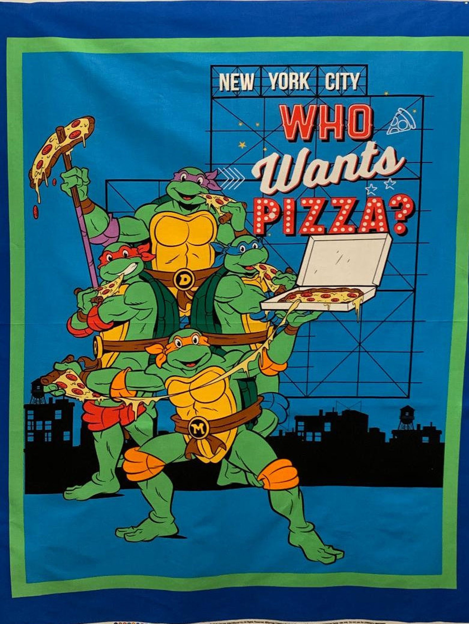 Teenage Mutant Ninja Turtle Fabric Panel New York City | Etsy