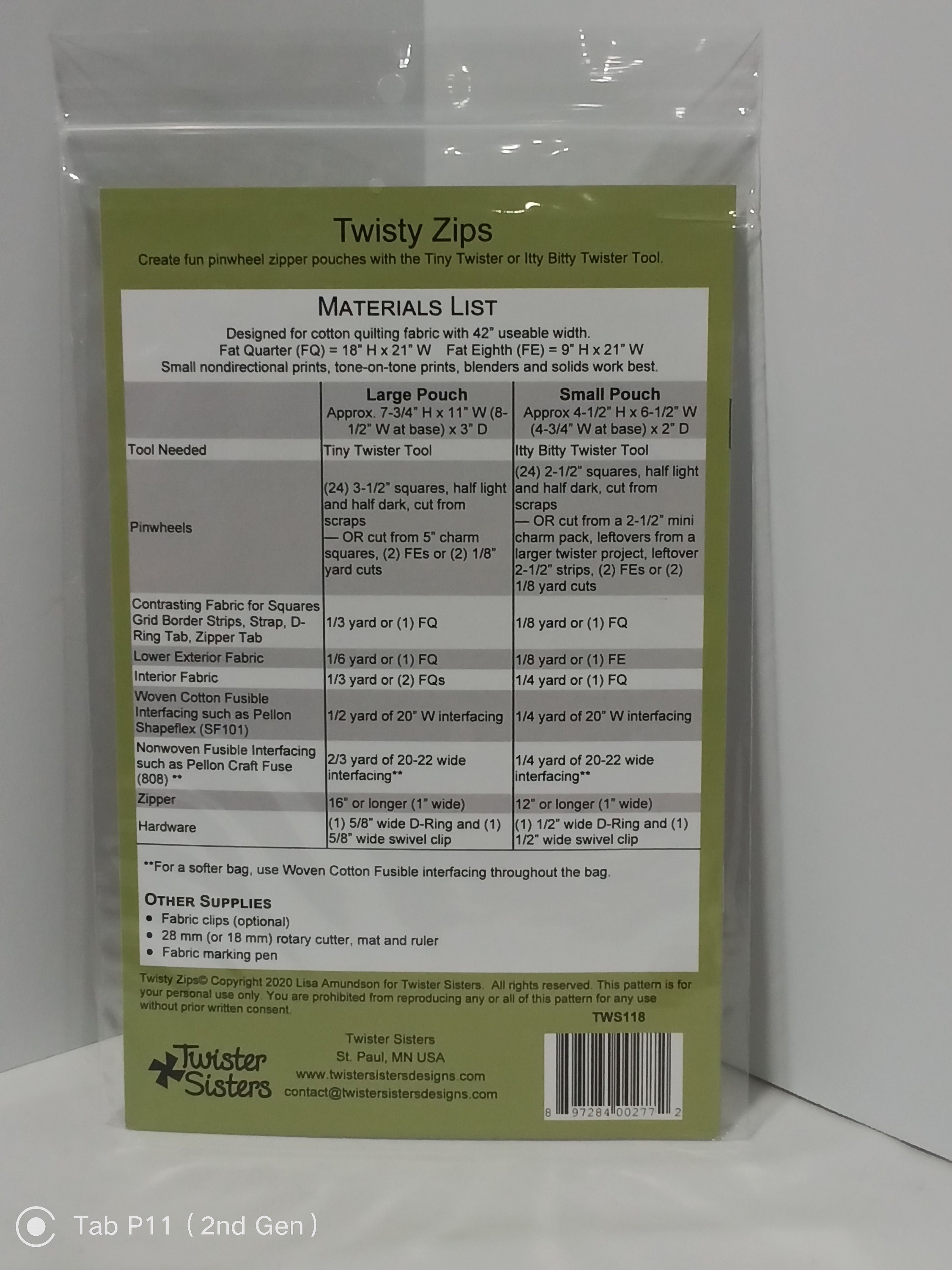 Twisty Zips-by Twister Sisters Tws118-cute Zipper Pouches in 2 Sizes ...