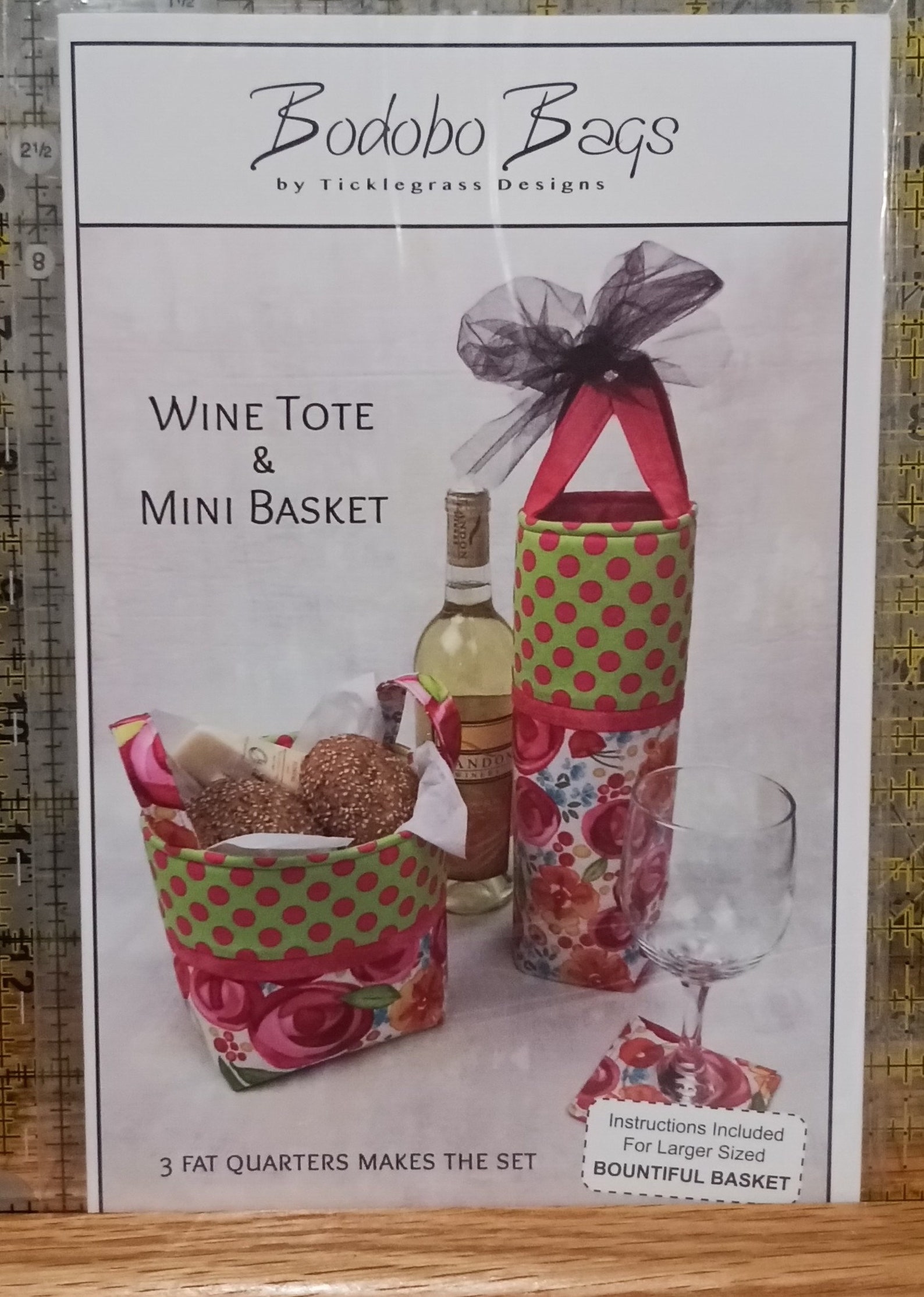Wine Tote & Mini Basket Pattern by Bodobo Bags From Ticklegrass Designs ...