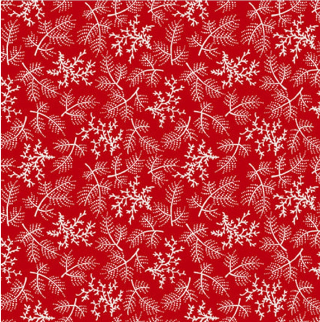 Winter in Snowtown Red Blowing Trees Texture Fabric 1224 - 88 by Stacy ...