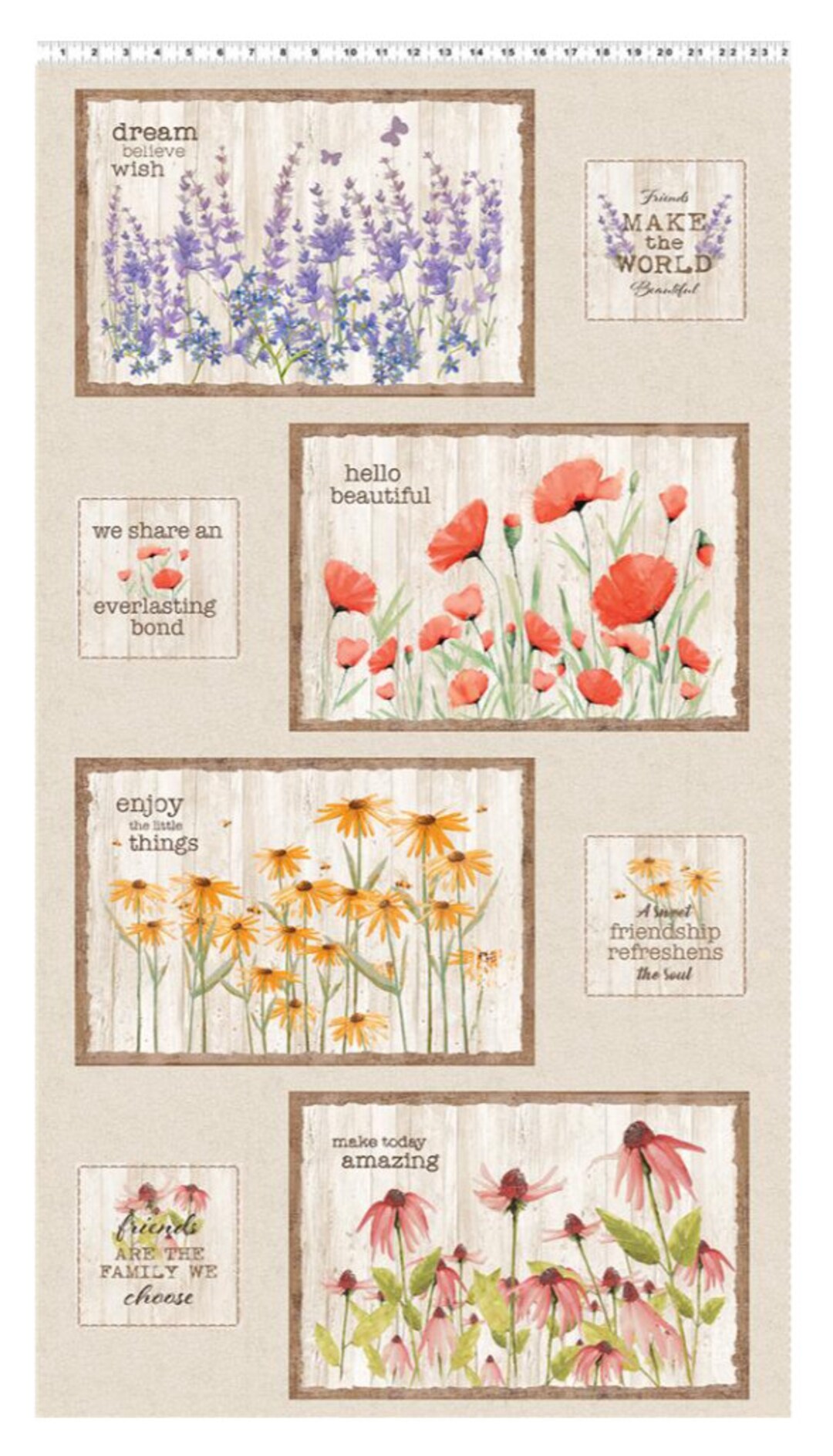 Enjoy the Little Things Panel by Dan Dipaolo for Clothworks. 24 Inch ...