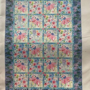 Cone and Wisteria Flowers Quilt Kit. Lap Sized, 51 by 71, Beautiful ...