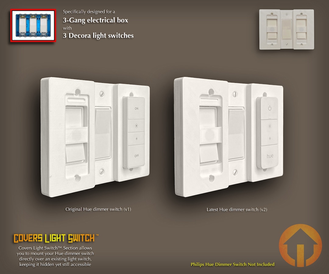 3d-printed Philips Hue Dimmer Switch Covers Light Switch Wall Plate: 3 ...