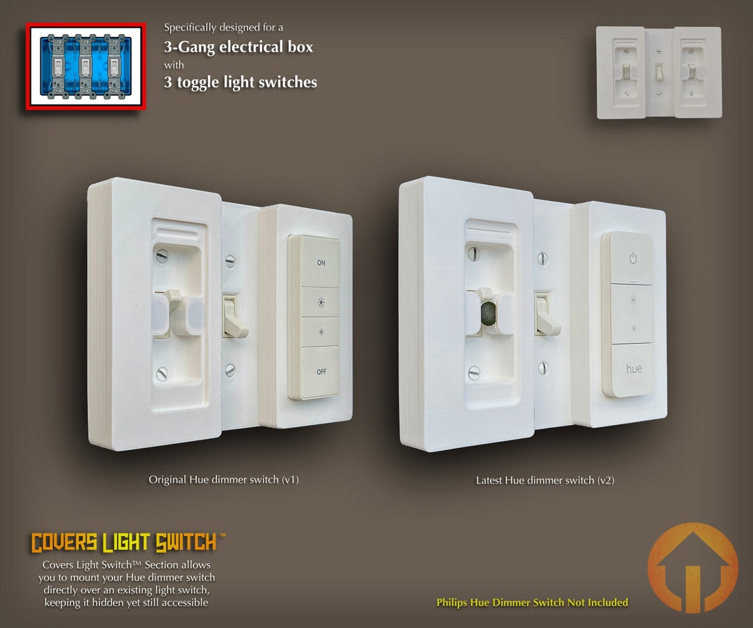 3d-printed Philips Hue Dimmer Switch Covers Light Switch Wall Plate: 3 ...