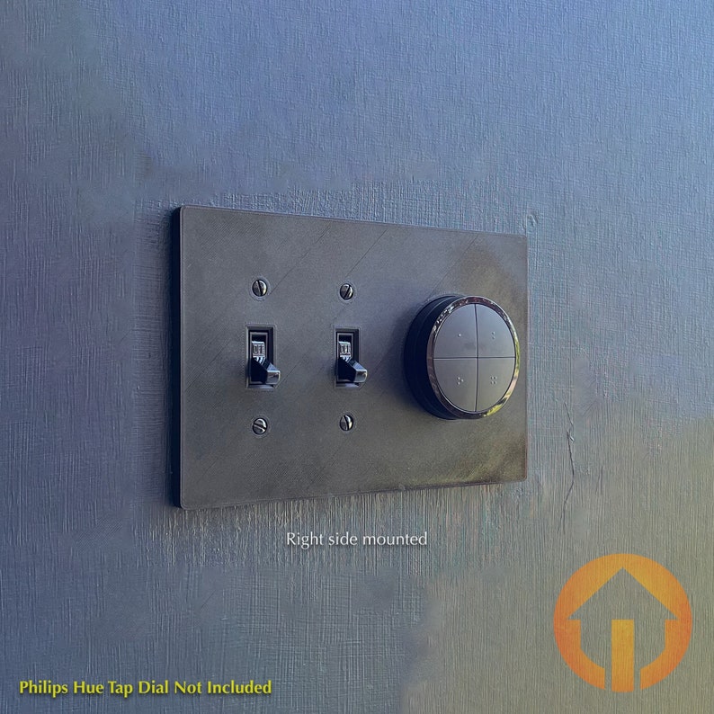 2-gang Philips Hue Tap Dial Toggle Extended Wall Plate: 3d-printed ...