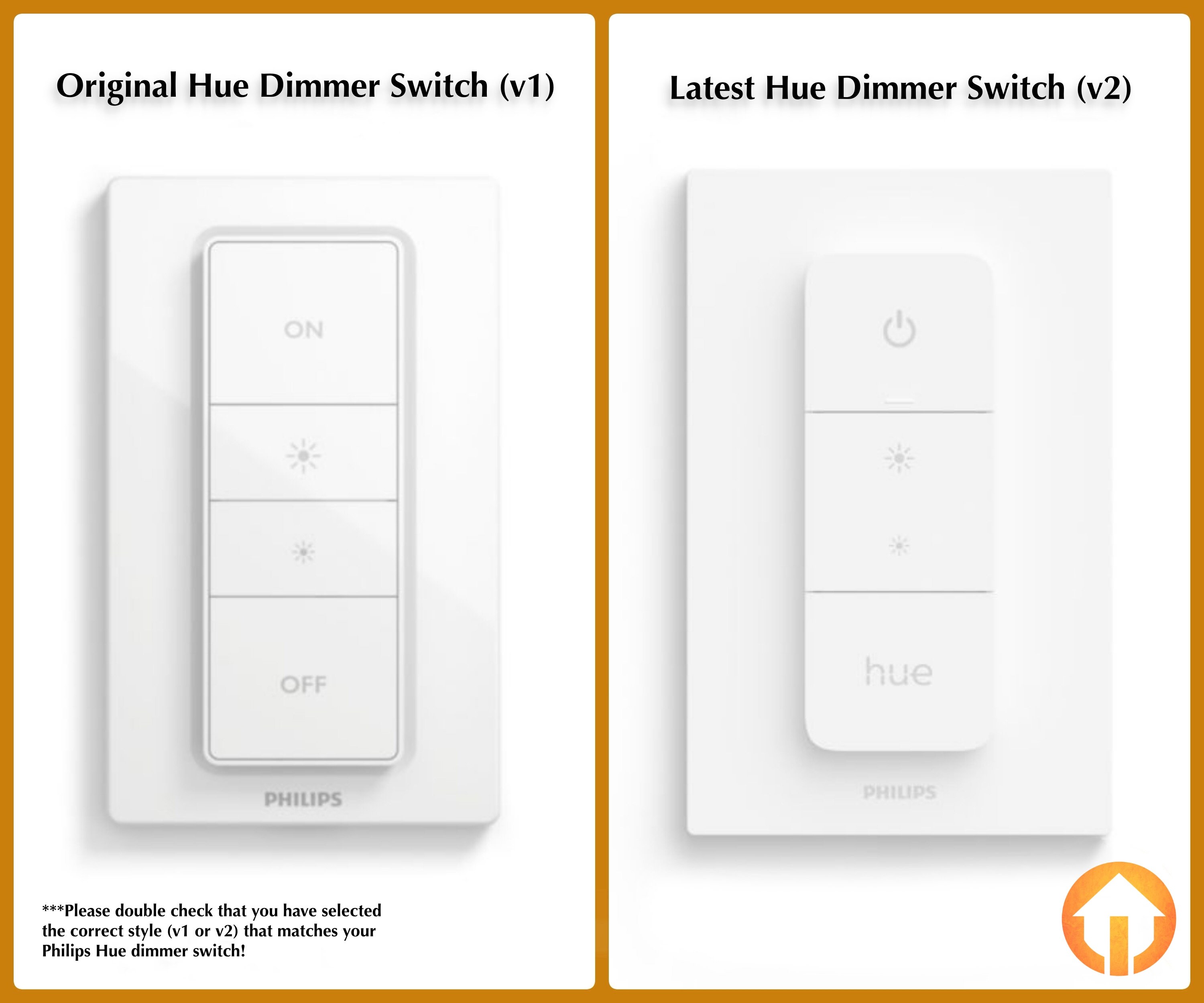 Philips Hue Dimmer Switch 3d printed 1 gang Reversible Toggle WALL PLATE Extended Wall Plate 1g.ext T hue Etsy UK