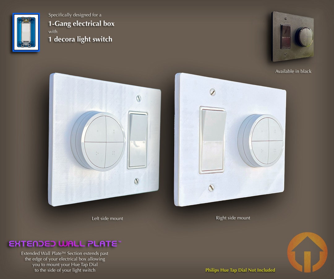 1-gang Philips Hue Tap Dial Decora Extended Wall Plate: 3d-printed ...
