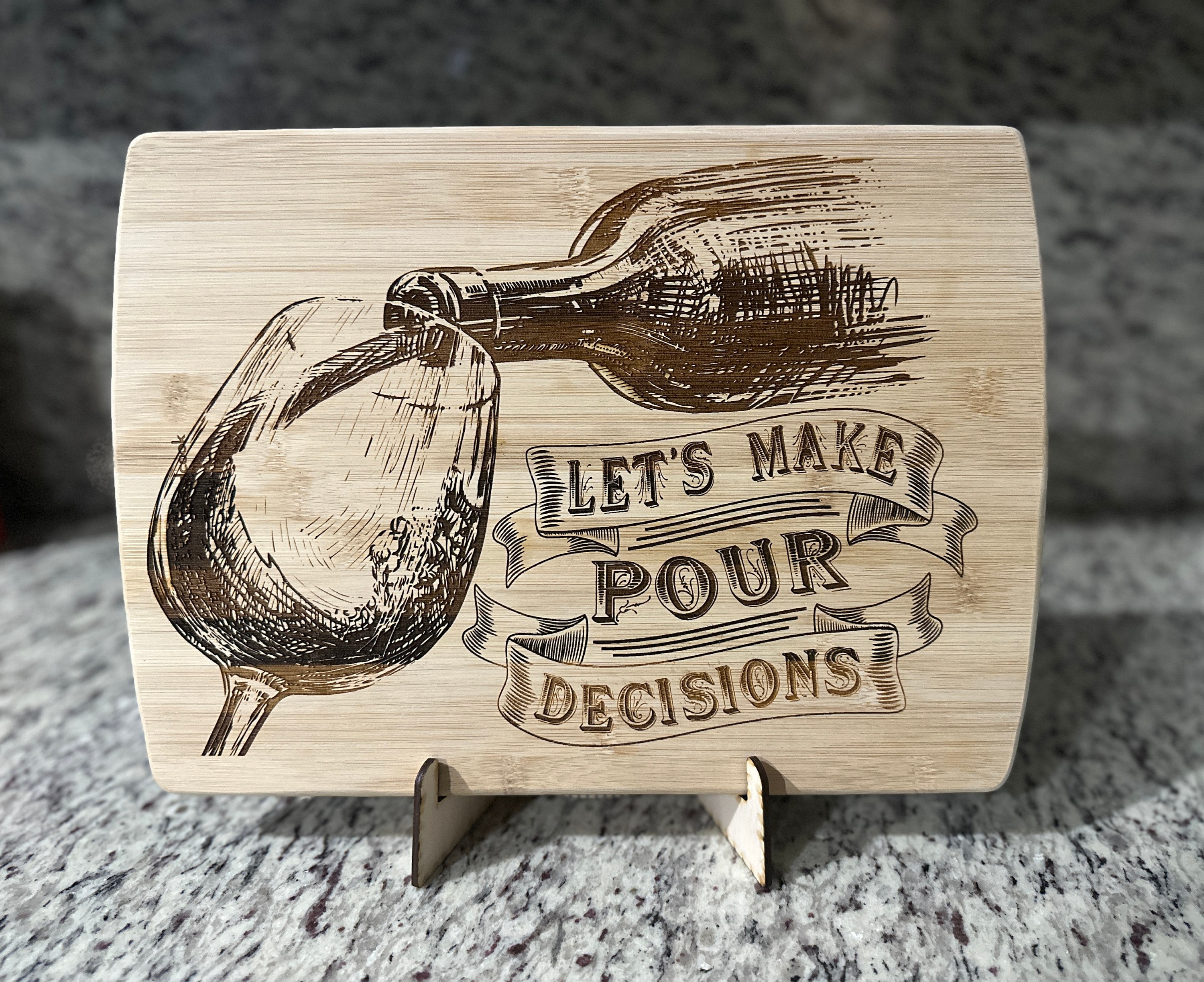 Personalized, Let's Make Pour Decisions Charcuterie Board / Wine Bar ...