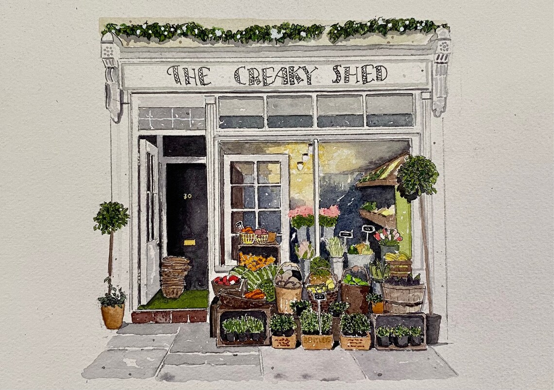 Original Watercolor Painting of the Creaky Shed - Etsy