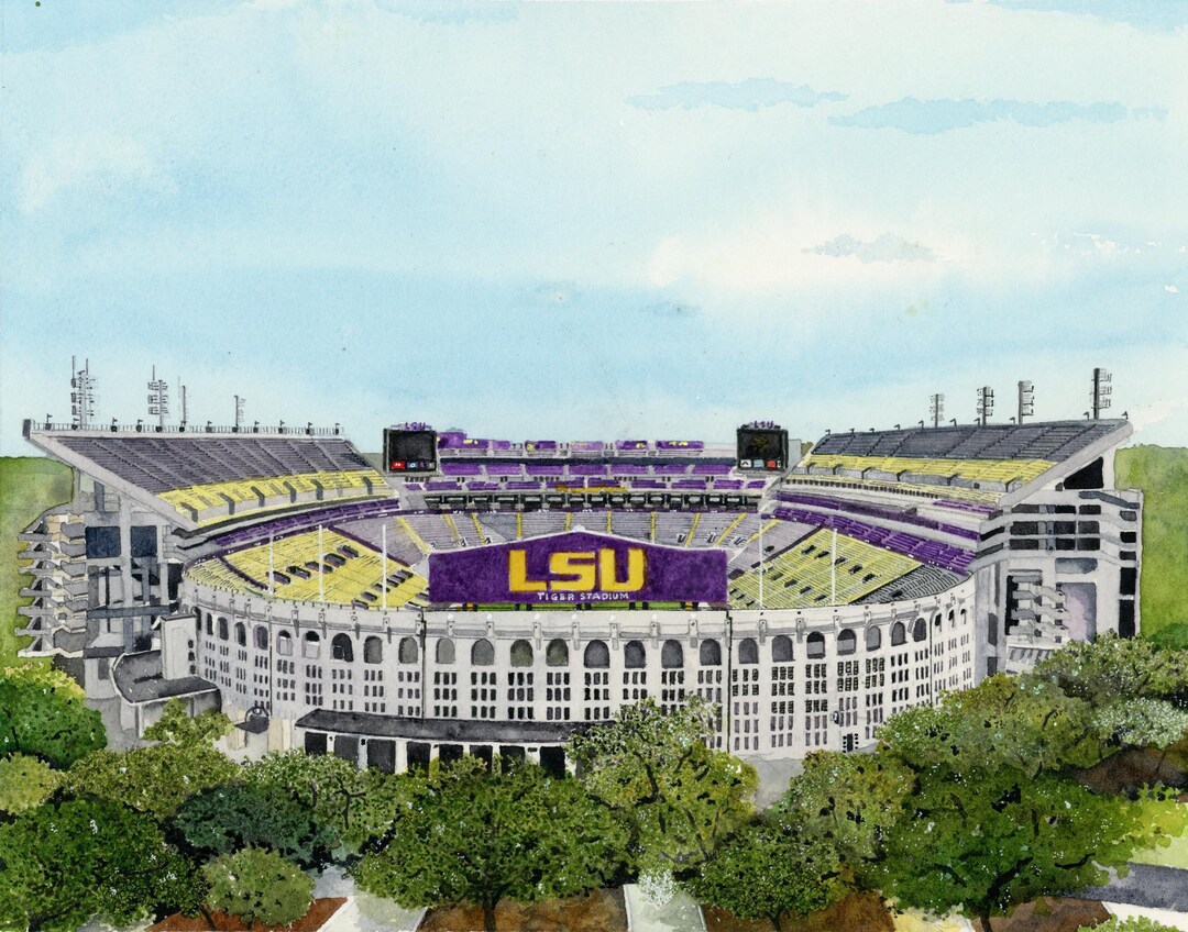 LSU Tiger Stadium Print - Welcome to Death Valley! - Etsy