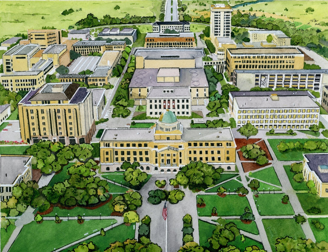 Print of the Texas A&M Campus - Etsy