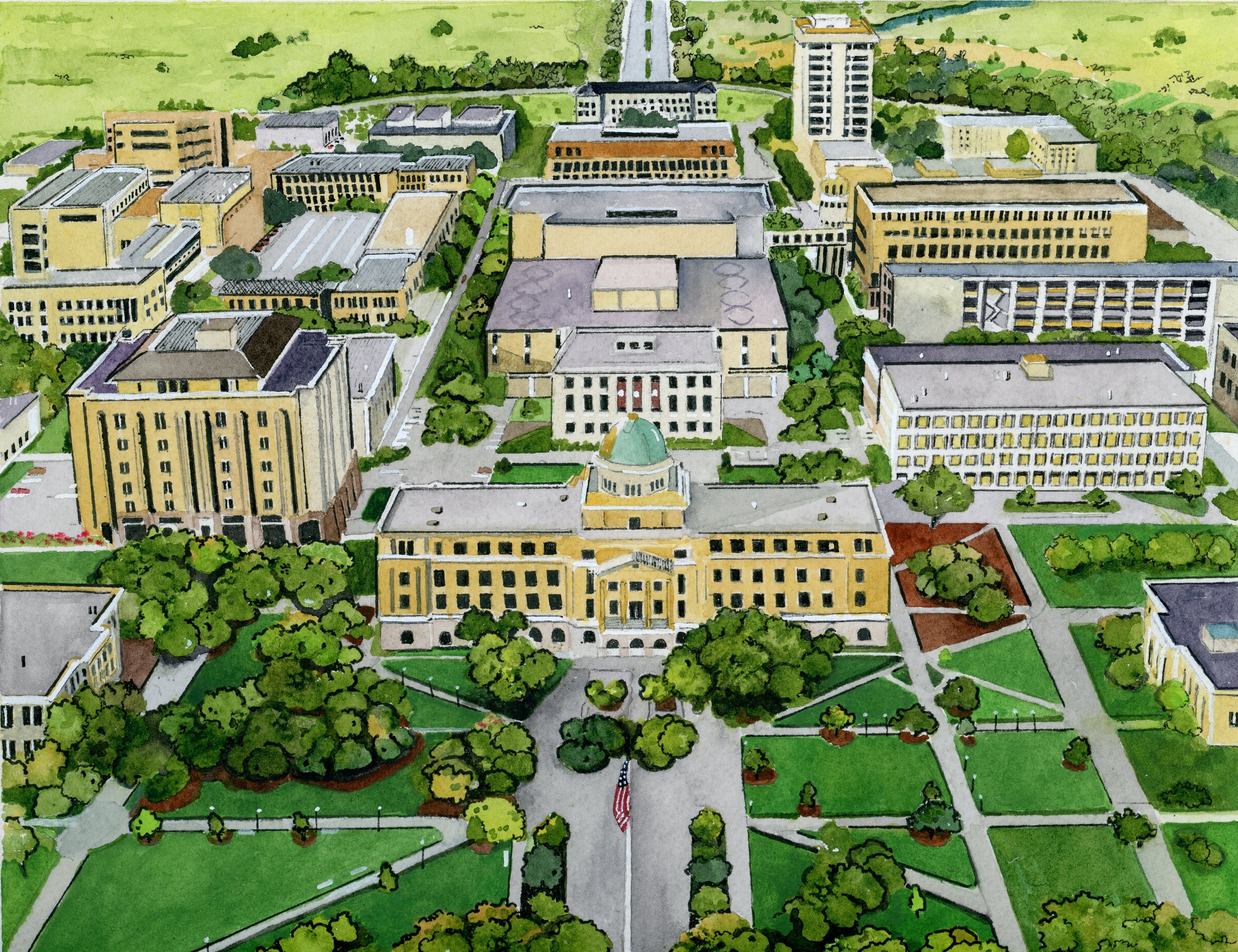 Print of the Texas A&M Campus - Etsy